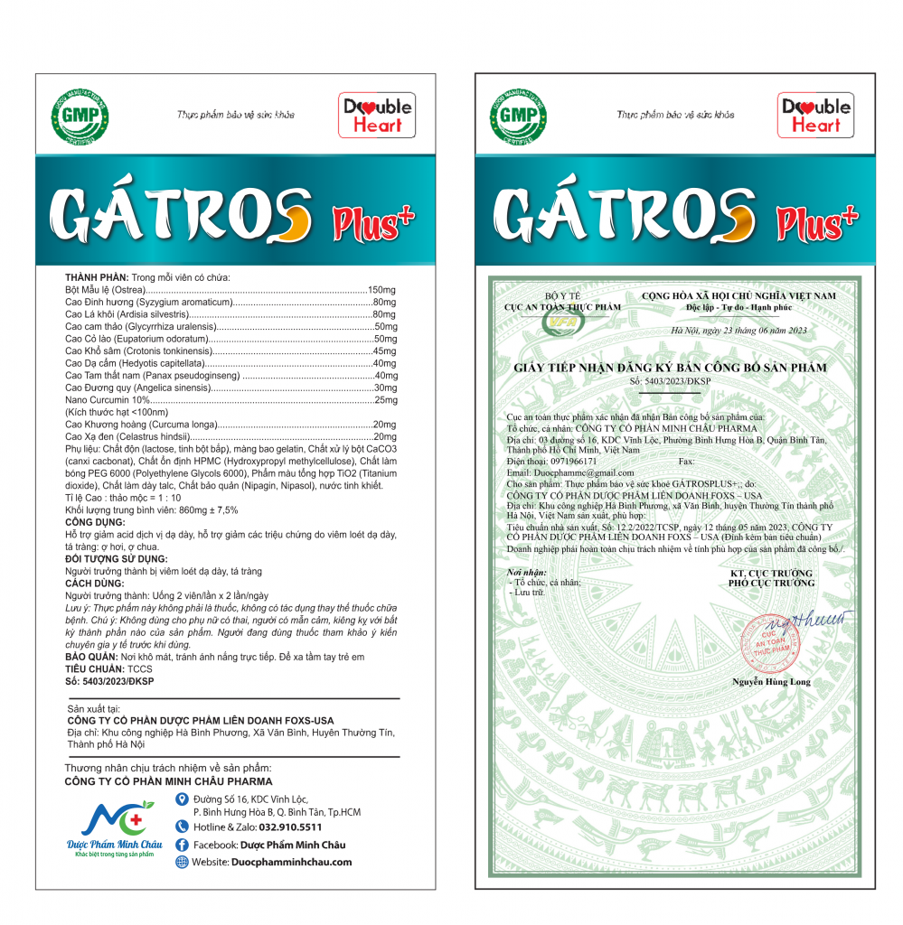 Viên Uống Dạ Dày GaTros Plus +, Hỗ Trợ Giảm Axid Dịch Vị, Giảm Nguy Cơ ...