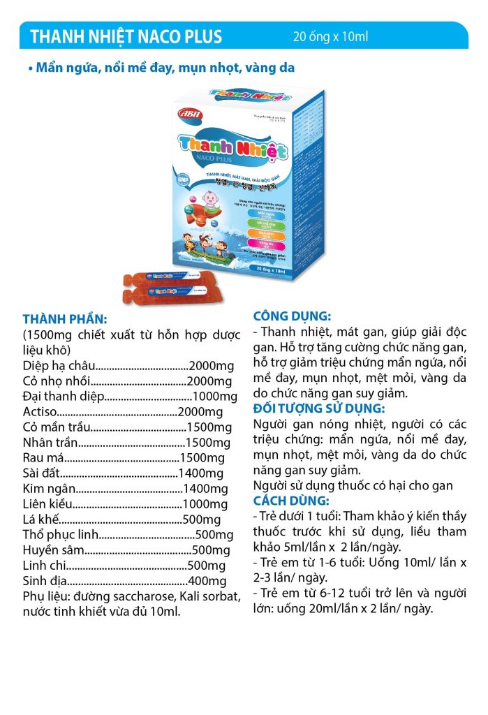 Siro Thanh Nhiệt Mát Gan Naco Plus, Dùng Được Cho Trẻ Từ 1 Tuổi, 20 ống ...
